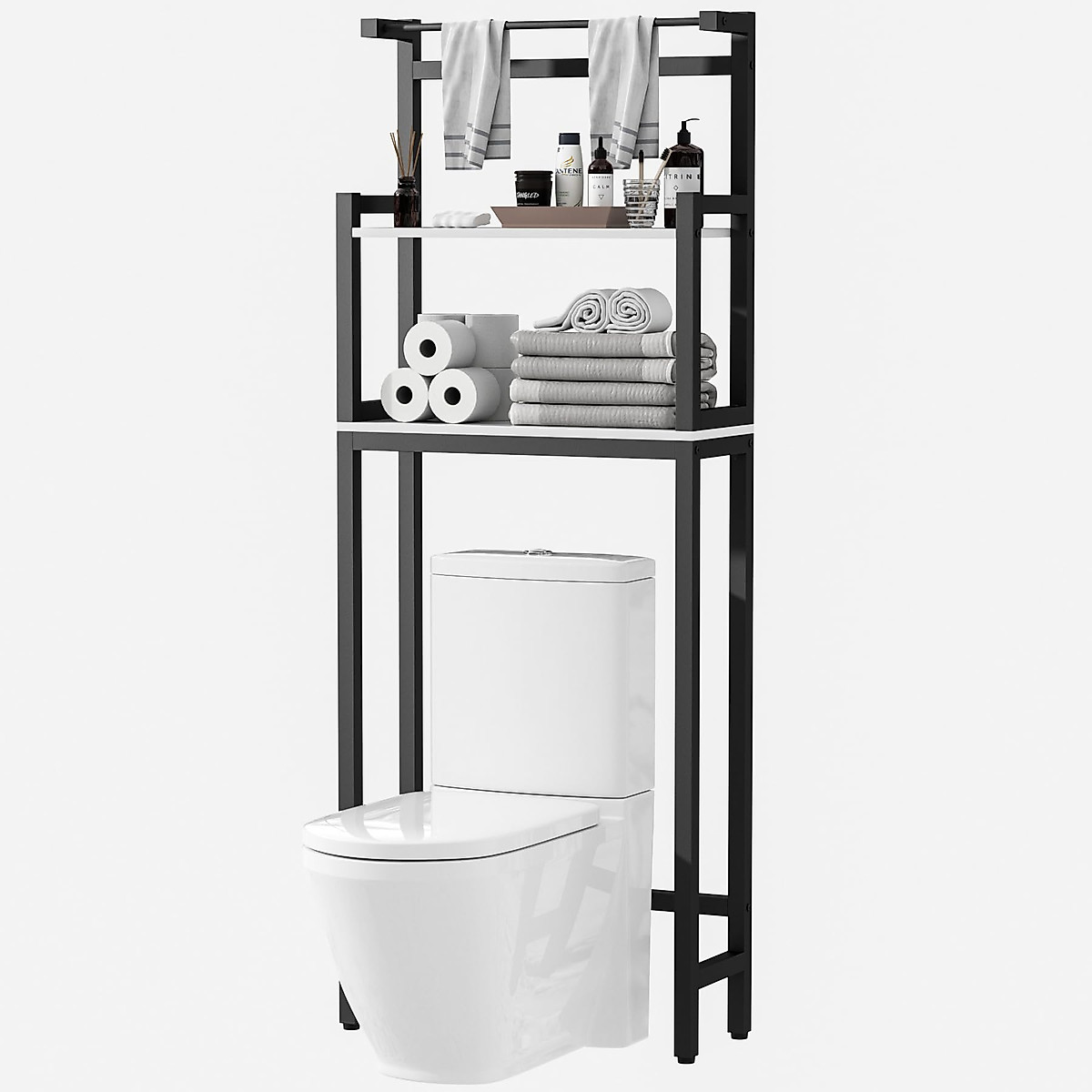 Aquzee Bathroom Shelf Over Toilet, Heavy Duty Space Saving 3-Tier Storage Shelving Rack Organizer