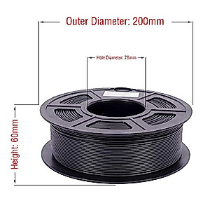 IEMAI Carbon Fiber PLA 3D Printer Filament, Carbon Fiber Filament 1.75mm, PLA Filament Spool 1KG, Dimensional Accuracy +/- 0.02mm Black Filament for 3D Printer