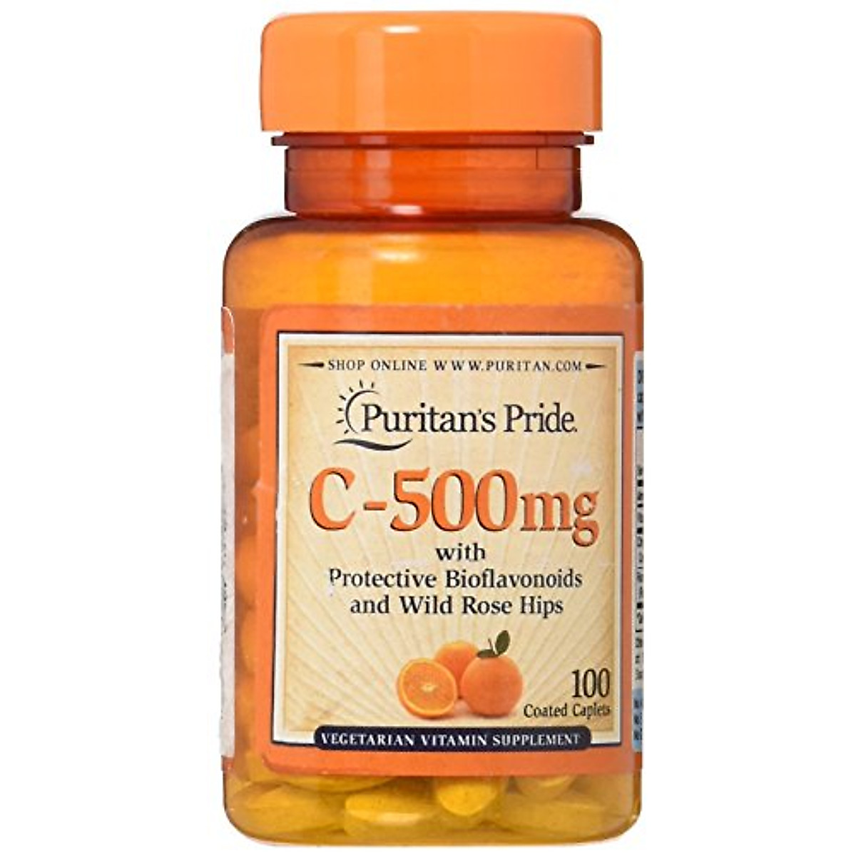 Puritans Pride Vitamin C-500 Mg With Bioflavonoids & Rose Hips Taplets, 100 Count