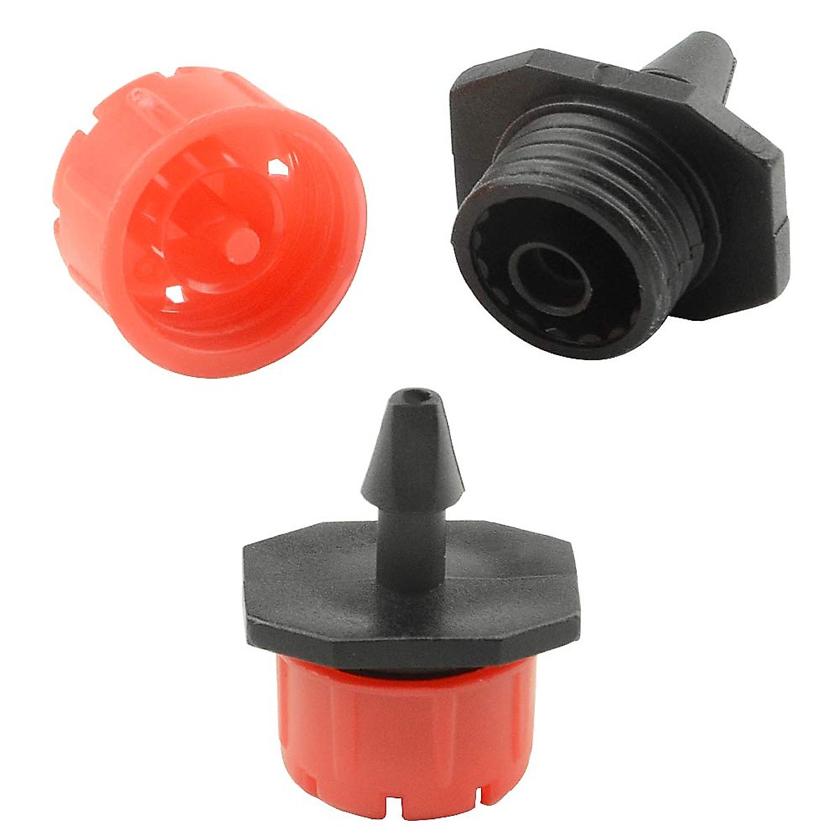 XINGYHENG 100pcs 8 Holes Button Drop Adjustable Flow Dripper with 40PCS Tee Connector Spray Dripped Integral Emitter Nozzle Sprinkler Irrigation System for Flower Garden