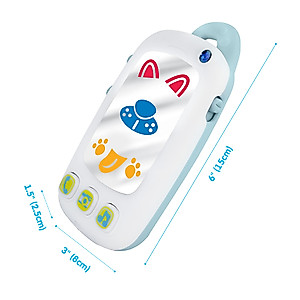 Baby Selfie Toy Phone with Easy-Press Buttons & Light-up Mirror - Baby Phone for 9+ Month Old - Play Phone Baby Musical Toys to Encourage Tummy Time, for Babies