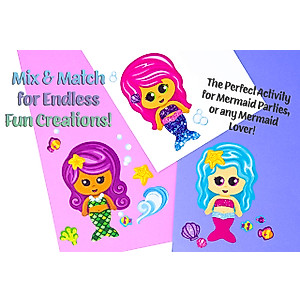 24 Make A Sea Sticker Sheets - Stickers of All Your Kids Favorite Sea Life - Fun Craft Project for Children - Perfect Birthday Party Favors for Mermaid & Under The Sea Themed Parties