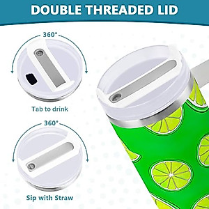 RPLIFE Sliced Limes Fun Green 40oz Tumbler with Handle, 30oz Tumbler, Coffee Tumbler