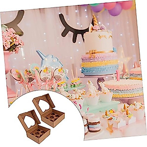 Cabilock 10pcs Packaging Boxes Six Grid Cake Packing Box Mini Paper Cups Mini Muffins Sandwich Container 4 Pack Cupcake Boxes Bakery Boxes with Window Pastry Boxes Cake Container Box Paper