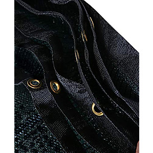 E.share 40% Shade Cloth Black Premium Mesh Shade Panel with Grommets 12ft x 6ft