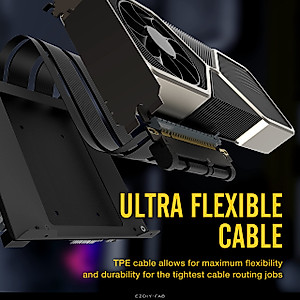 EZDIY-FAB PCIE 4.0 16x Extreme High Speed Flexible Riser Cable PCI Express Port GPU Extension Card-Dual Reverse Connector for ITX [21cm]