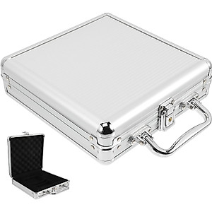 Yardwe Club Poker Chip Holder Poker Chip Case Empty Aluminum 300 Poker Chip Carrier Large Capacity Poker Cards Holder Storage Case Poker Chips