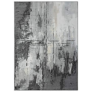 LUXE WEAVERS Olimpia Collection 6623 Anthracite Modern Abstract Area Rug 5x7