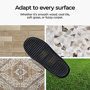 MERRIMAC Men's Slip-on Slippers Comfy Memory Foam Non-slip Indoor House Shoes Black,10-11 US