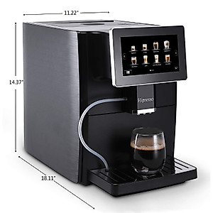 Hipresso Super Fully Automatic Espresso Coffee Machine-7" HD TFT Touchscreen with Milk Frother 19 Bar Pressure