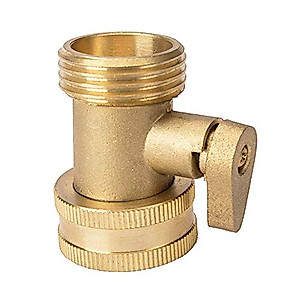 2 Pack Garden Hose Brass Shut Off Valve, 3/4'' Thread Heavy Duty Water Hose Connector Shutoff Ball Valve Faucet Hose Adapter