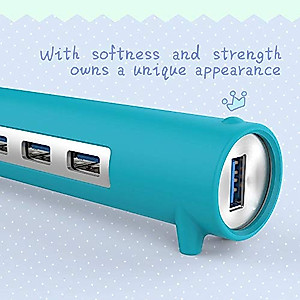 SHYPT 4 in 1 Cute Pet-Shape HUB for MAC Notebook Aluminum Alloy Silicone 100cm Detached Data Cable (Color : Pink)