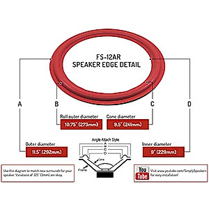 Cerwin Vega 12 Inch Foam Speaker Repair Kit FSK-12AR (PAIR)
