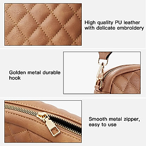 Telena RFID Crossbody Wallet Purse for Women Vegan Leather Crossbody Purse with Phone Pocket Wristlet Wallet Purses for Women Rough Coffee