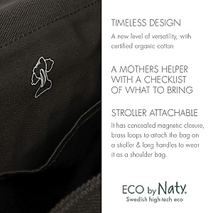 Eco by Naty Diaper Bag Green, Made of GOTS Certified Organic Cotton, Magnetic Closure