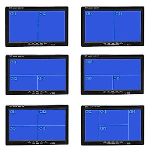 Backup Camera Monitor Kit Split Screen 7" LCD Reversing Monitor, 4 Rear Backup Camera for Trucks/Bus/Trailer/Campers, 170° Wide Angle, IP68 Waterproof, IR Night Vision, Hard-Wired RV Backup Camera