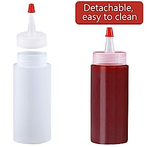 Squeeze Bottle, Shekure 30Pcs 4 Oz Premium Food Grade Plastic Bottles with Squeeze Top Caps Include 2 Labels and 1 Pen for Icing Cookie Decorating Sauces Condiments Arts Crafts BPA Free (X001)