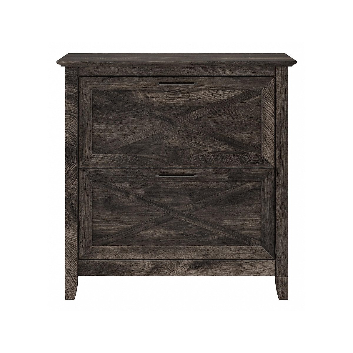 Bush Furniture Key West 2 Drawer Lateral File Cabinet in Dark Gray Hickory | Document Storage for Home Office | Accent Chest with Drawers