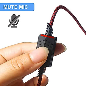 MQDITH 2.0M Replacement Audio Cable Compatible with Astro A40 A40TR Gaming Headset, Inline Mute Wire and No Volume Control Cord (Nylone Cord, Red/Black)