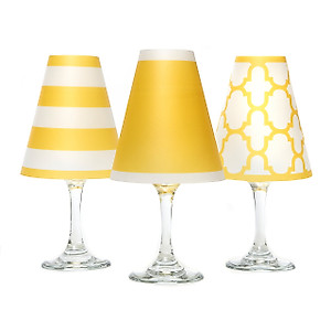 di Potter WS189 Nantucket Paper White Wine Glass Shade, Vibrant Yellow (Pack of 6)