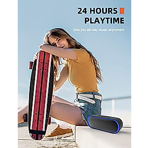 LENRUE Bluetooth Speakers, Waterproof Portable Speakers with TWS, 24 Playtime, Stereo Sound, Wireless for Home Shower Pool Beach Outdoor