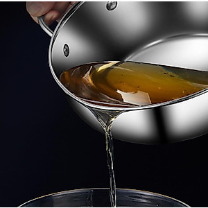 KYACHITOS 3.4L Deep Fryer Pot (24CM, 9.4inch), 304 Stainless Steel Small Deep Fryer with Oil Filtration, Japanese Style Deep Fryer Pot with Temperature Control