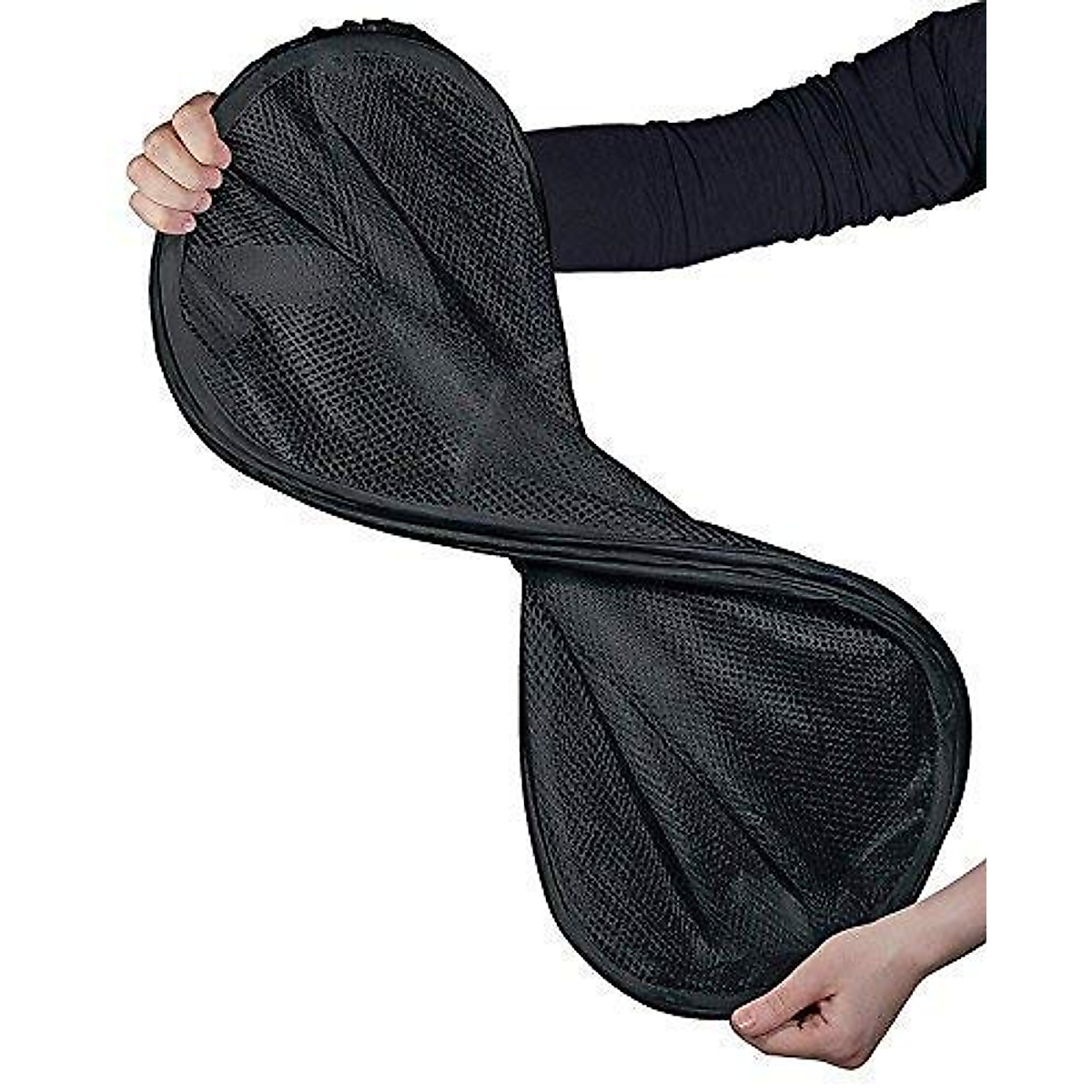 Buenod 2 Packs Mesh Pop up Laundry Hamper (Black) with Portable Handles, Collapsible for Storage, Foldable Pop-Up Laundry Bags for Kids Room, College Dorm or Travel