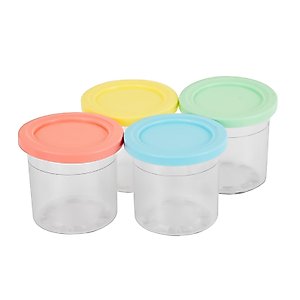 TFUTLT Containers Replacement for Ninja Creami Pints and Lids - 4 Pack with Leak Proof Lids,Ice Cream Containers Compatible with NC301 NC300 NC299Series Ice Cream Maker,Tubs Dishwasher Safe 16oz Cups