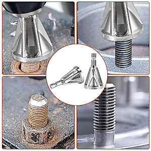 GETLITOOL Deburring External Chamfer Tool for Drill Bit, Burr Removal Bit Quickly Repairs Damaged Metal External Chamfer Deburring Tool for Drill Bit Bolts