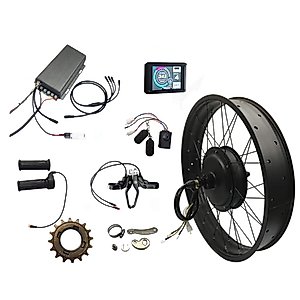 NBPOWER 5000w Electric Fat Bike Conversion kit sabvoton Controller 100KM/H max Speed, with TFT Color Display System,Single Speed Freewheel (26 * 4.0 Rear)