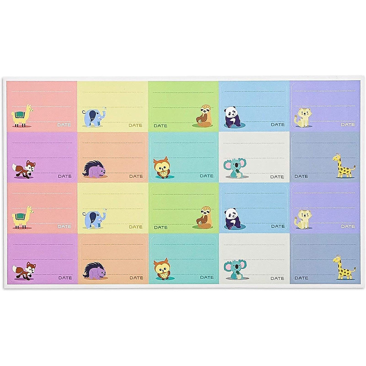 Juvale 500-Pack Self-Adhesive Baby Bottle Labels for Daycare, Writable Stickers for Baby Food, Breastmilk, 10 Animal Designs (1.5x1 in)