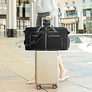 LE FUTUR 115L Foldable Travel Duffle Bag,Foldable Travel Bag with Shoes Compartment Lightweight and Packable Duffel Bag for Easy Storage Ideal for Convenient Travel (travel duffels)