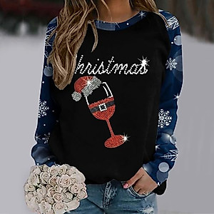 christmas sweater turtleneck sweater dress christmas sweatshirts for women party tee raglan baseball soft t shirt blouses sweaters tunic tops ribbed knit boho western clothing for women overalls for