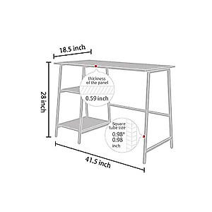 Coral Flower Landisl Desk,Simple and Modern Design,with Two Open Shelves for Books, Office Supplies or Accessories Within Easy Reach，Light Oak