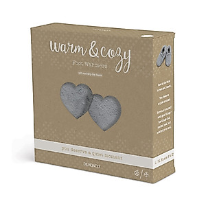 DEMDACO Relaxing Warming Cozy Grey Large/X-Large Polyester Fiber Slippers