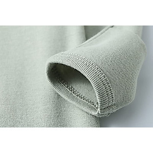 O2 BABY Baby Boys Girls Organic Cotton Zip Front Sleeper Pajamas, Footed Sleep 'n Play（0-3 Months, Sage）