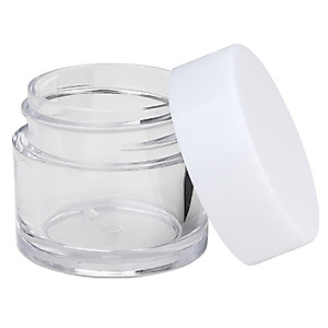 Beauticom High-Graded 7 Grams/7 ML (Quantity: 24 Packs) Thick Wall Crystal Clear Plastic LEAK-PROOF Jars Container with White Lids for Cosmetic, Lip Balm, Lip Gloss, Creams, Lotions, Liquids
