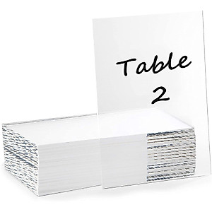 Bright Creations Clear Acrylic Place Cards for Weddings, Table Seating (5x7 In, 20 Pack)