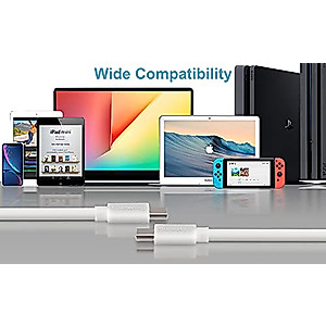 Clatwing USB C to USB C Cable [6.6ft 60W 2Pack] Enhanced Version Type-C Charger Fast Charging Cable Compatible with MacBook Pro,iPad Mini 6,iPad Air 4,Samsung Galaxy S21,Pixel,Switch,PD USB C Charger