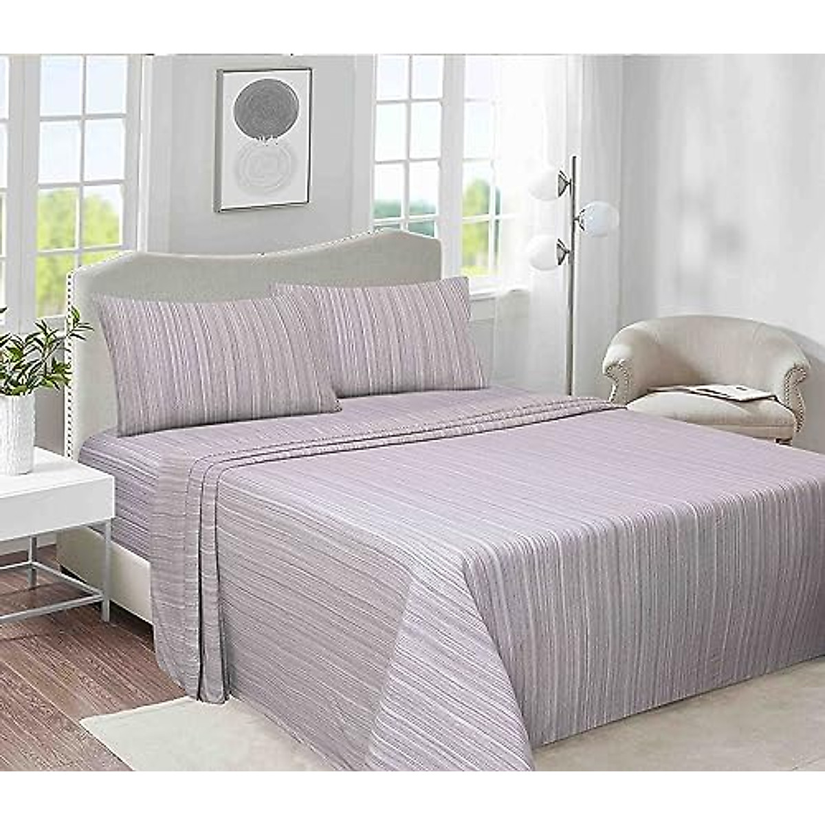 Briarwood Home Spaced Dyed Heather Jersey Sheet Set 3pc Bedding 100% Pure Cotton Bed Set Breathable Deep Pocket Easy Fit Comfortable Cozy T-Shirt Soft Sheets Premium Bedding Set (Space Gray, Twin)