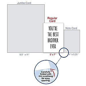 NobleWorks - 1 Birthday Brother Card - Awesome Family Sibling Greeting - Best Brother Ever C9295BRG