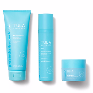 TULA Skin Care Ready-To-Go Skincare 3-Step Essentials Kit - Face Wash, Toner and Face Moisturizer to Achieve Balanced, Glowing and Hydrated Skin, 3-Piece Kit