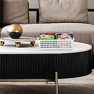 Saedy 4-Pack Slim Storage Basket, Plastic Organized Baskets, White