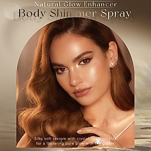 HOSAILY Body Glitter Spray, Moisturizing Bronze Body Shimmer Luminizer Glow Illuminator Quick-Drying and Non-Sticky Glitter Spray Liquid Highlighter Spray for Face Hair Body Glitter, 60ML -Rose Gold