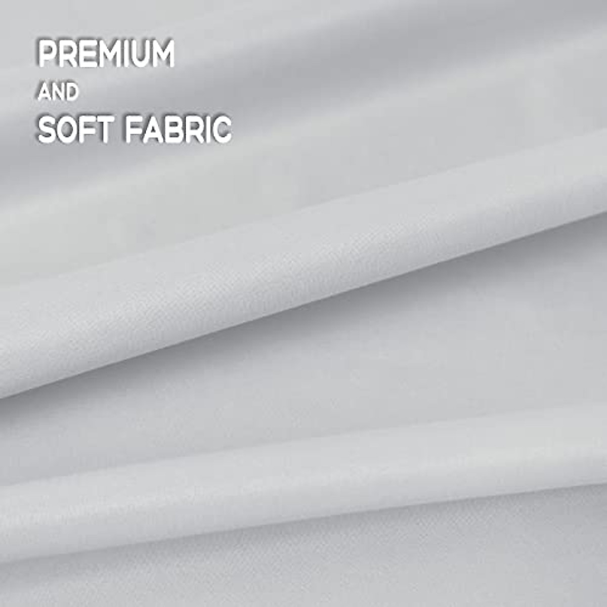 INOVADAY White Blackout Curtains 84 Inches Long, Lightweight Room Darkening Curtains for Bedroom Living Room Grommet Top Black Out Window Drapes - Greyish White, W50 x L84, 2 Panels Set