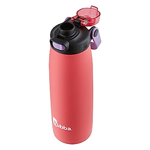 Bubba Radiant Stainless Steel Water Bottle with Push-Button Chug Lid 24oz., Electric Berry Rubberized
