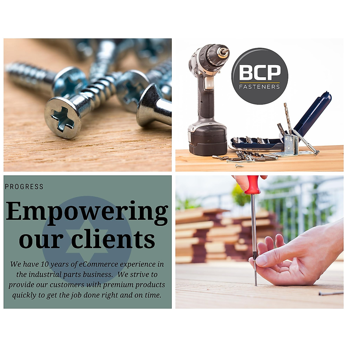 100 Qty 1/4" x 1-1/4" Hex Head Diamond Tip Concrete Screws to Anchor Masonry, Block & Brick (BCP498)