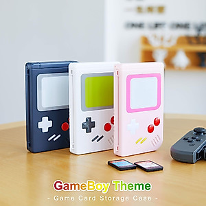Game Card Case for Nintendo Switch (2019 & 2021 OLED),Nintendo Switch Lite,10 Game Cards & 10 Memory SD Cards Strorage Holder, Gameboy Portable Slim/Small Size Case Blue