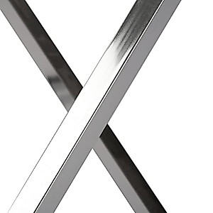 Versa Trento Auxiliary Small Table for The Living Room, Bedroom or Kitchen. Modern Side Table, Measurements (H x L x W) 51 x 51 x 51 cm, Glass and Metal, Colour Silver