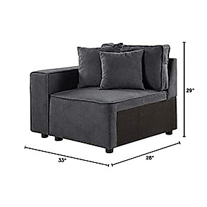 Acme Furniture Silvester Sectional, Gray Fabric